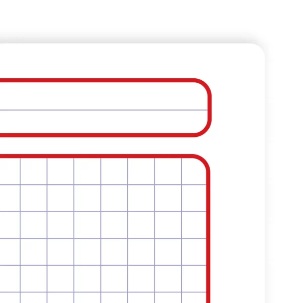 Cuaderno Profesional Cosido Cuadro grande 100 Hojas margen rojo ...